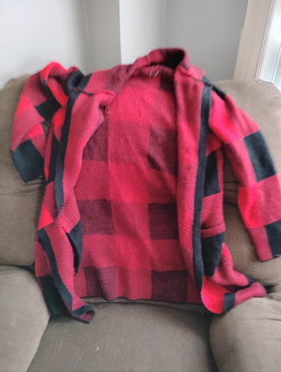 Sweaters | Red And Black Buffalo Plaid Cardigan | Poshmark